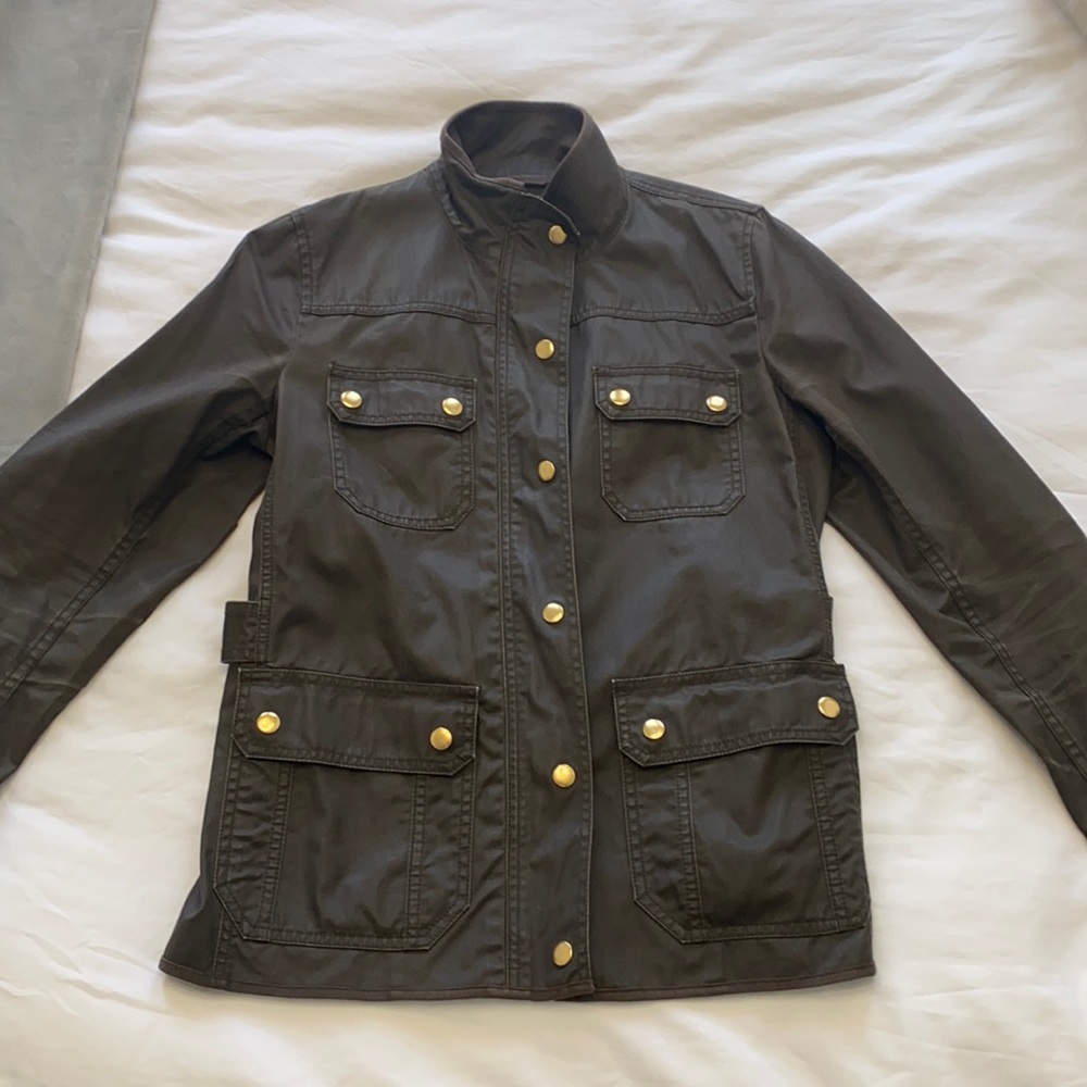 Jcrew Coated Downtown Field Jacket - Gem